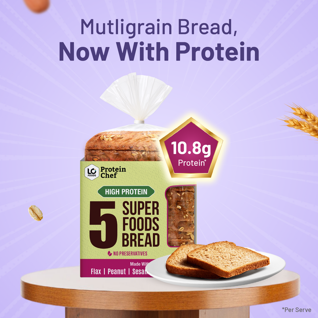Protein Chef 54g Protein Multigrain Bread (Wheat Bread, No Maida)